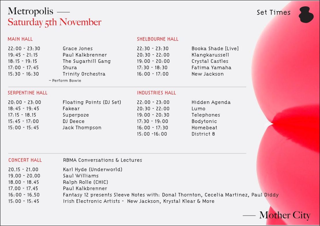 Metropolis Festival announce stage times & DJs | Nialler9